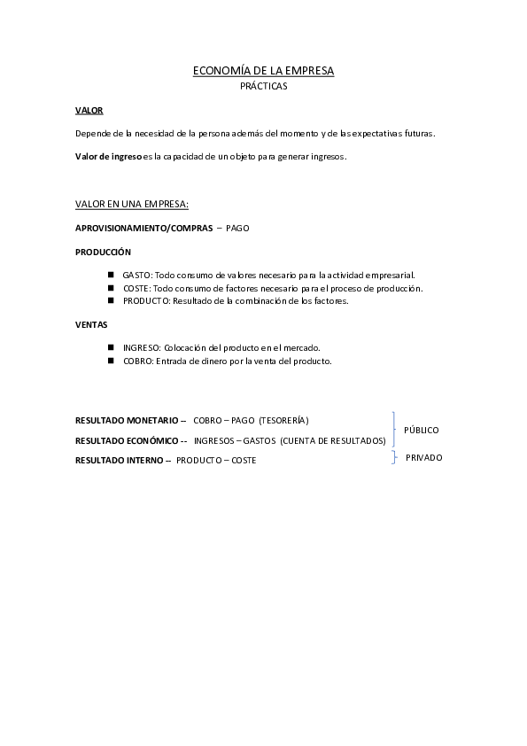 (DOC) ECONOMÍA DE LA EMPRESA PRÁCTICAS