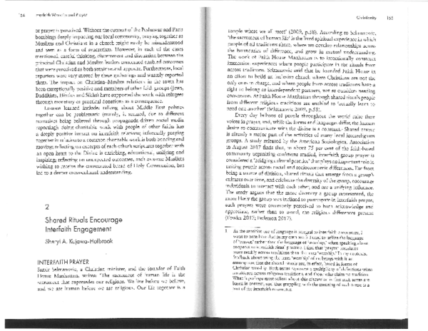 (PDF) Shared Rituals Encourage lnterfaith Engagement