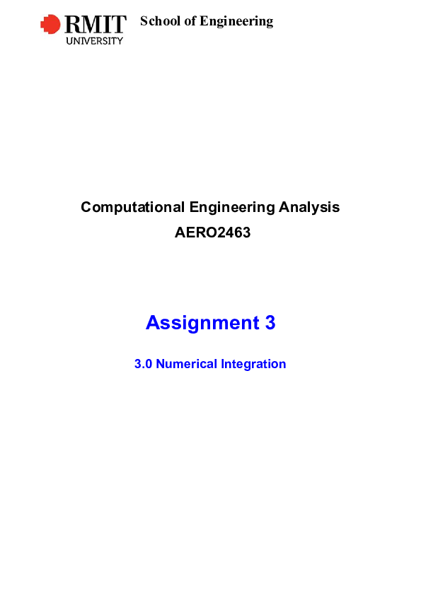 (PDF) Assignment 3 3.0 Numerical Integration