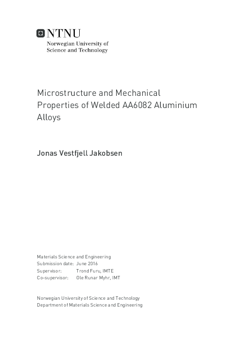 (PDF) Microstructure and Mechanical Properties of Welded AA6082 Aluminium Alloys