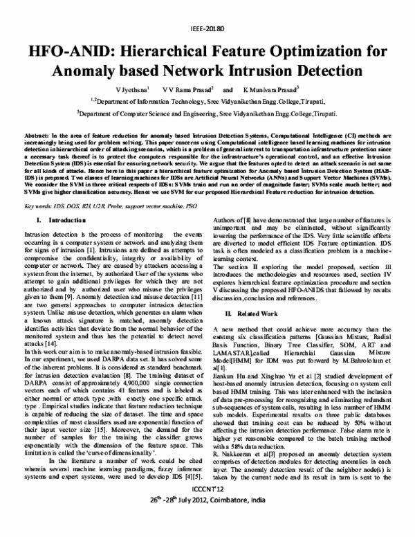 Pdf Hfo Anid Hierarchical Feature Optimization For Anomaly Based Network Intrusion Detection
