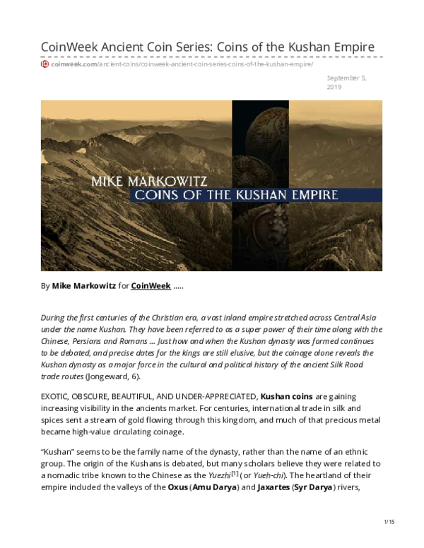 (PDF) Coins of the Kushan Empire