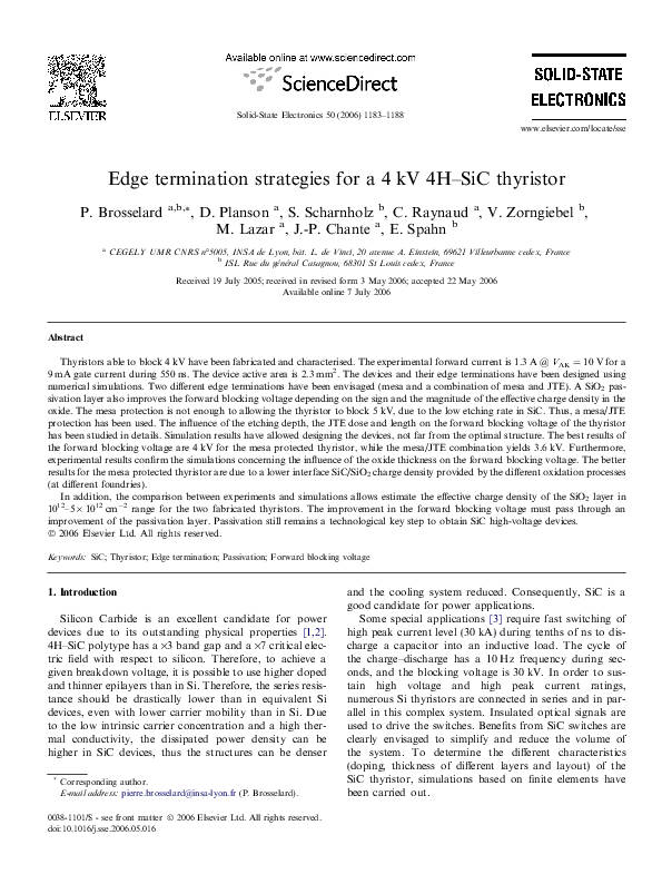 (PDF) Edge termination strategies for a 4kV 4H–SiC thyristor
