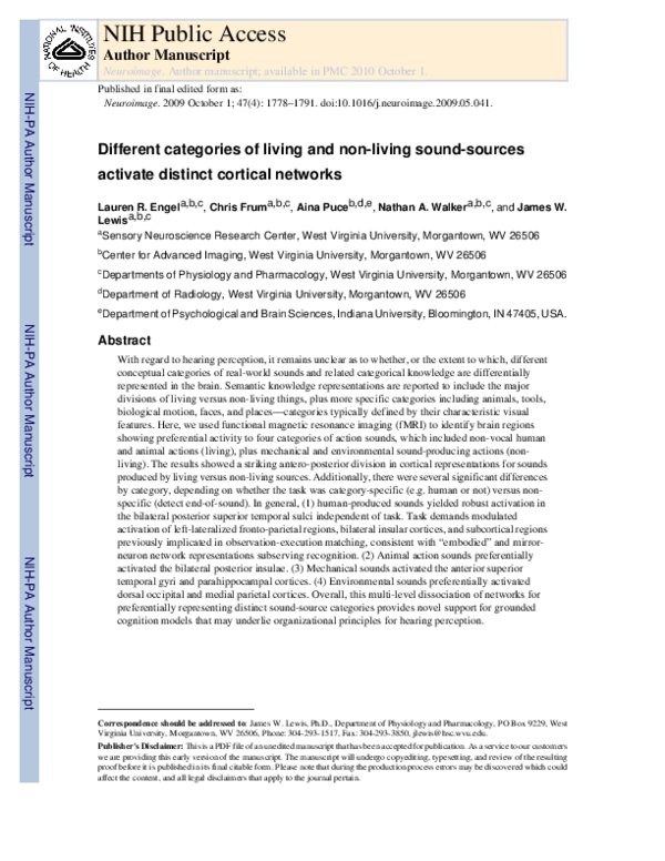 (PDF) Different categories of living and non-living sound-sources ...