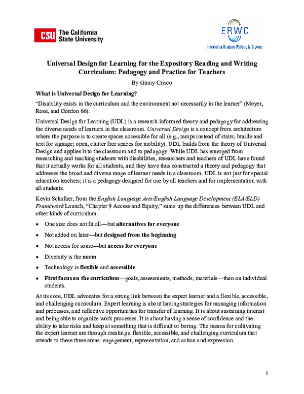 (PDF) Universal Design for Learning for the Expository Reading and ...