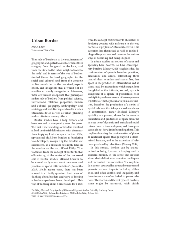 (PDF) Urban Border
