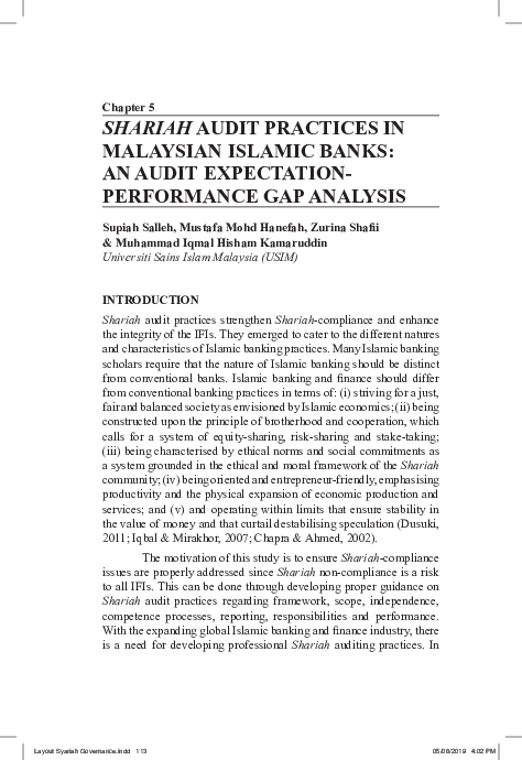 (PDF) Shariah Audit Practices in Malaysian Islamic Banks: An Audit ...
