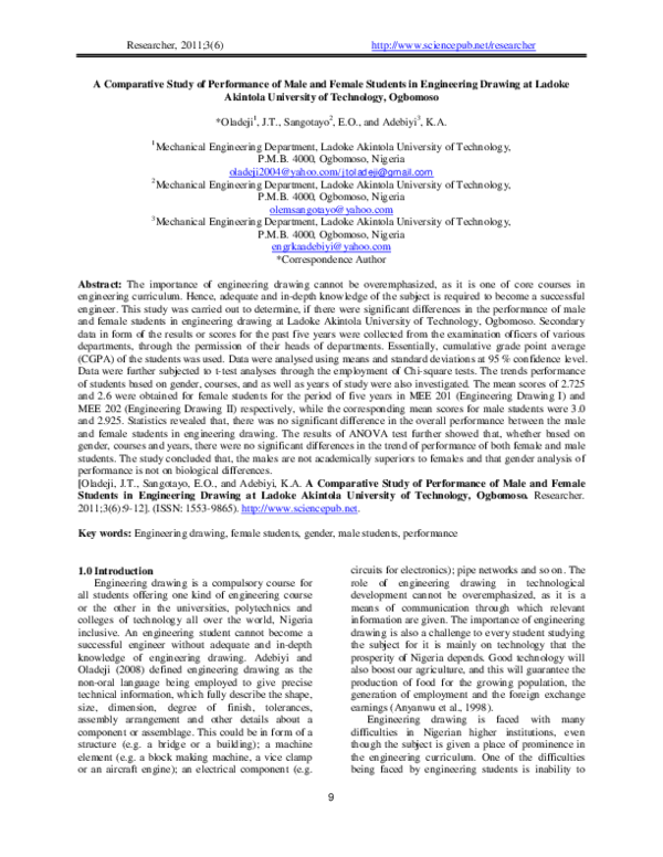 (PDF) A Comparative Study of Performance of Male and Female Students in ...