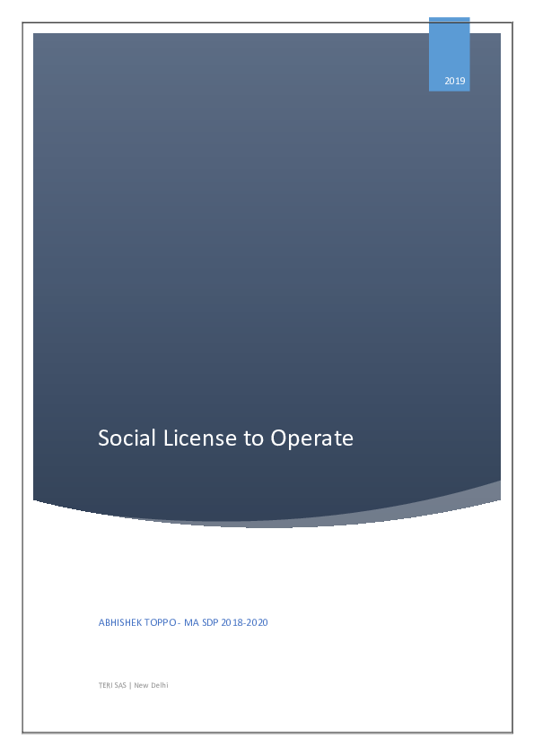 (PDF) Social License to Operate DE-TP Edited