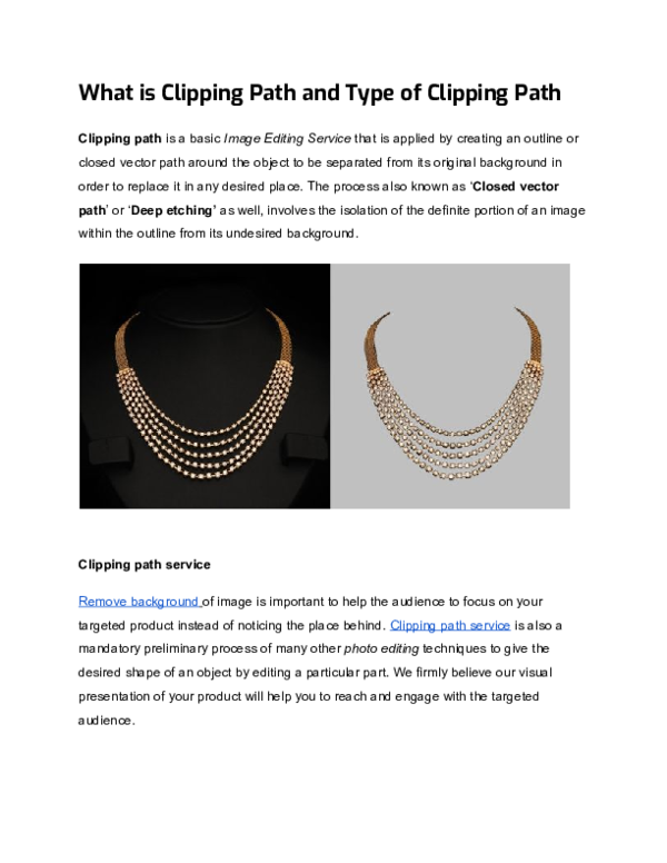 (PDF) What is Clipping Path and Type of Clipping Path | Leigh L ...