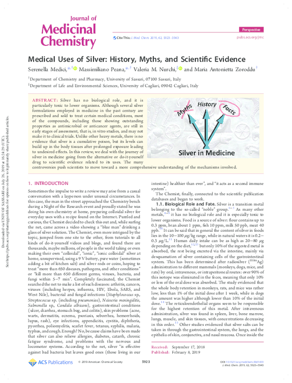 (PDF) Medical Uses of Silver: History, Myths, and Scientific Evidence