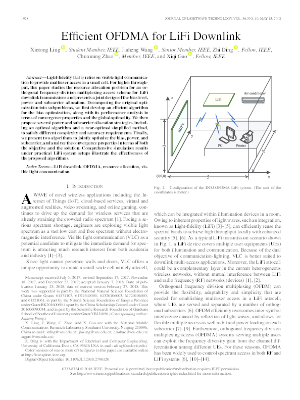 Pdf Efficient Ofdma For Lifi Downlink