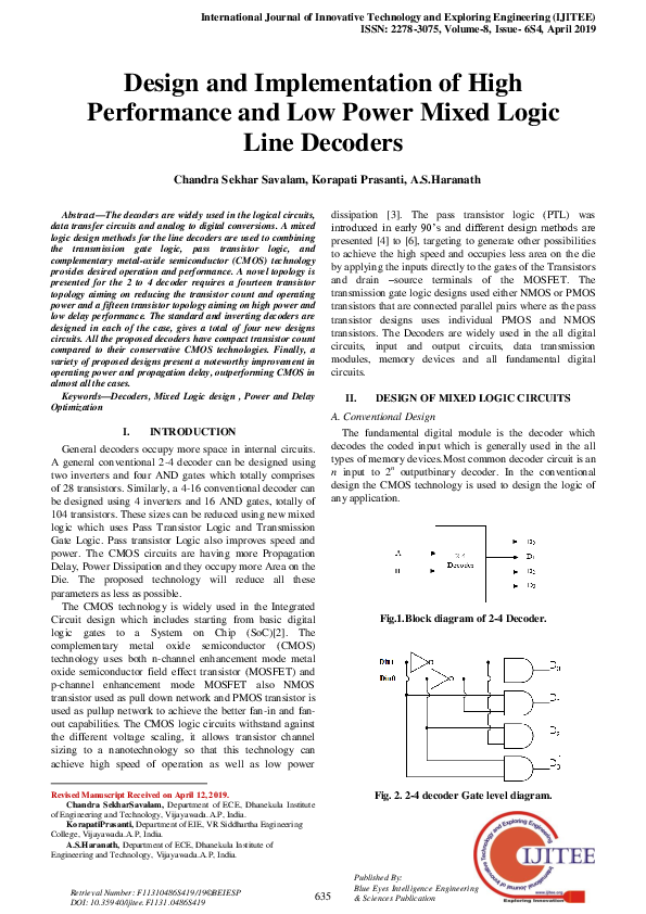 (PDF) Design and Implementation of High Performance and Low Power Mixed ...