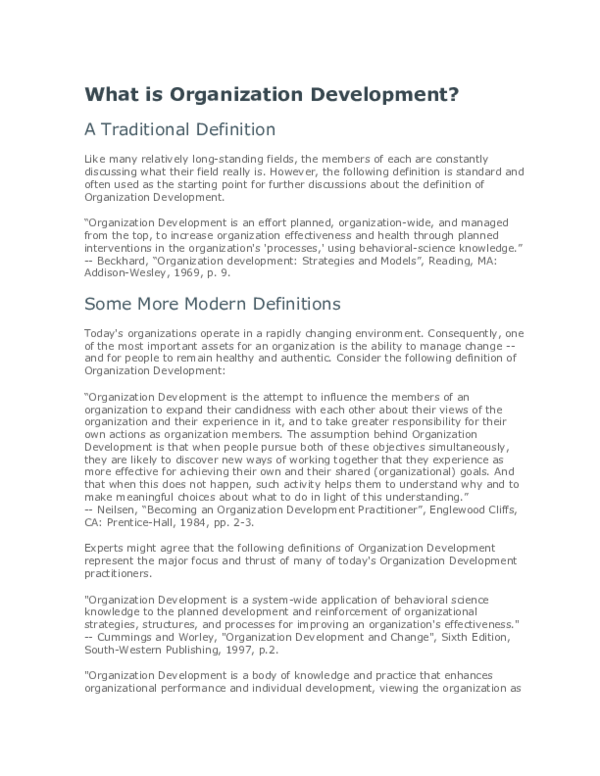 (DOC) What is Organization Development