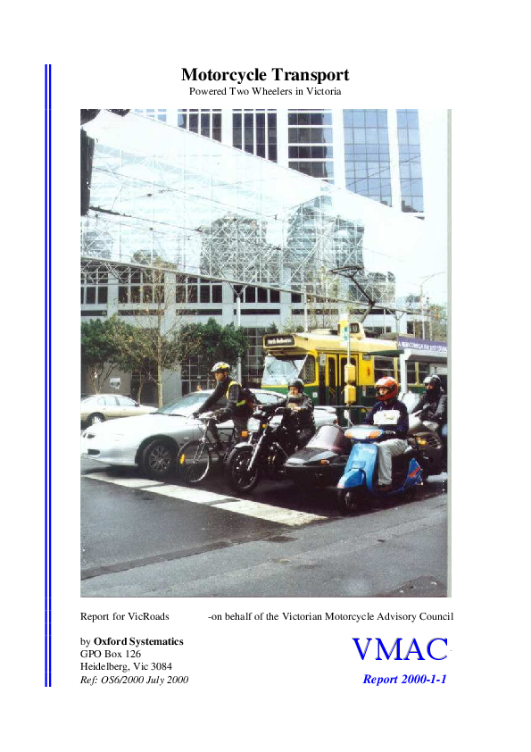(PDF) Motorcycle Transport Powered Two Wheelers in Victoria Report for ...