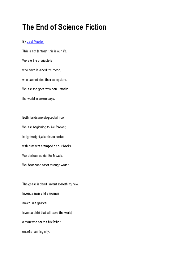 (DOC) The End of Science Fiction