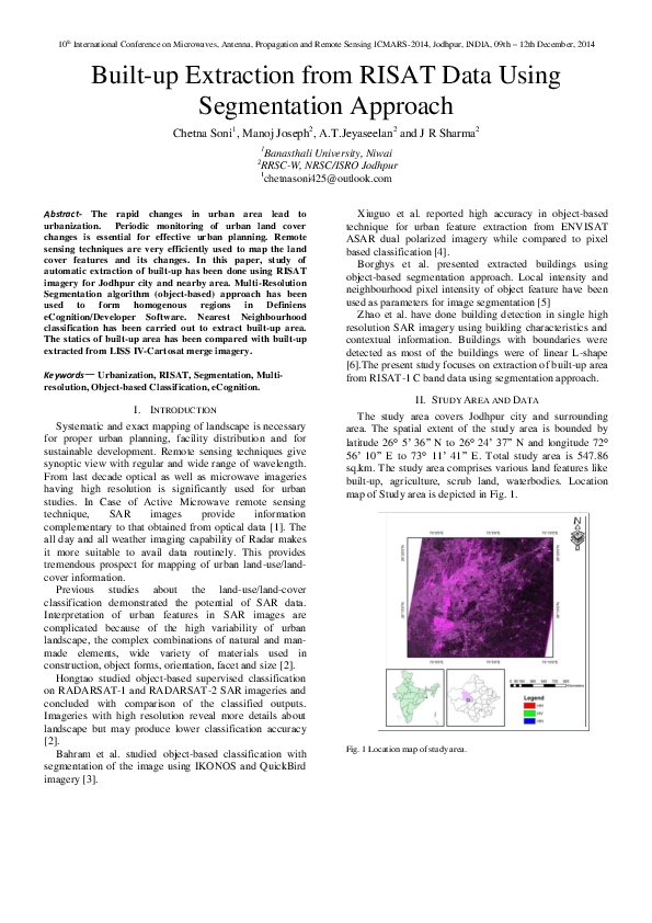 (PDF) Built-up Area Extraction from RISAT Data Using Segmentation Approach