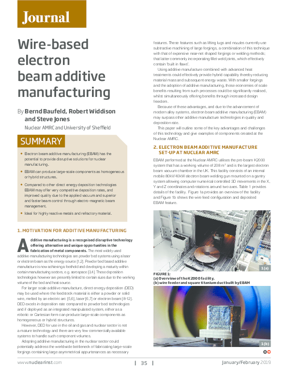 (PDF) Wire-based electron beam additive manufacturing
