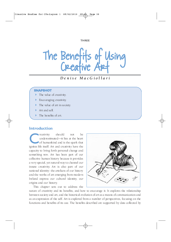 (PDF) The Benefits of Using Creative Art, Chapter 3.