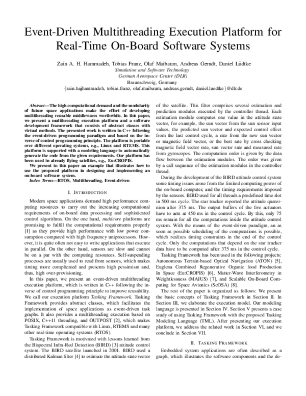 Pdf Event Driven Multithreading Execution Platform For Real Time On