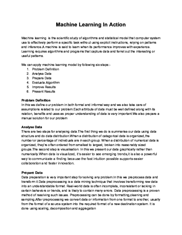 (PDF) Machine Learning in Action
