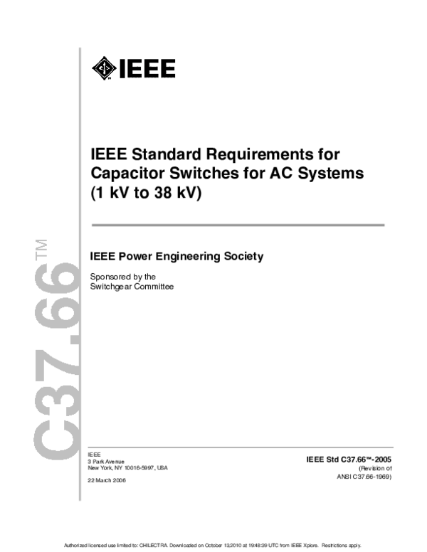 (PDF) IEEE Std C37.66™-2005 IEEE Standard Requirements for Capacitor ...