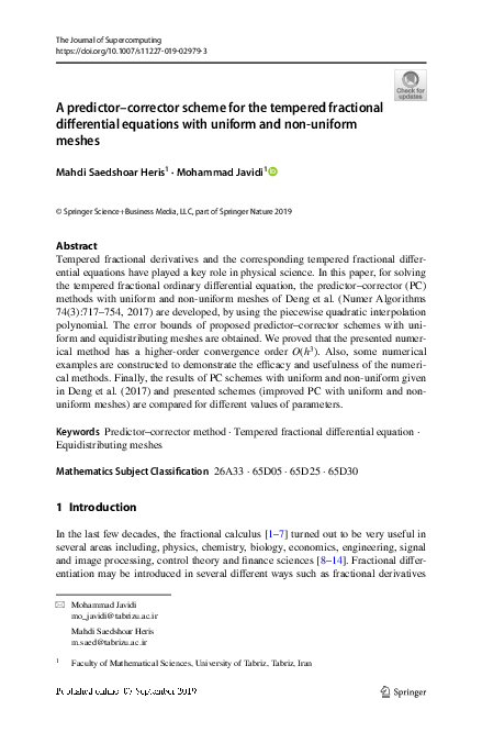 (PDF) A predictor-corrector scheme for the tempered fractional differential equations with ...