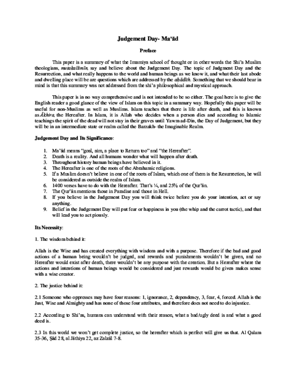 (PDF) Judgement Day-Ma'ād