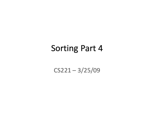 (PPT) Sorting Part
