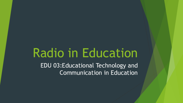 (PPT) Radio in Education