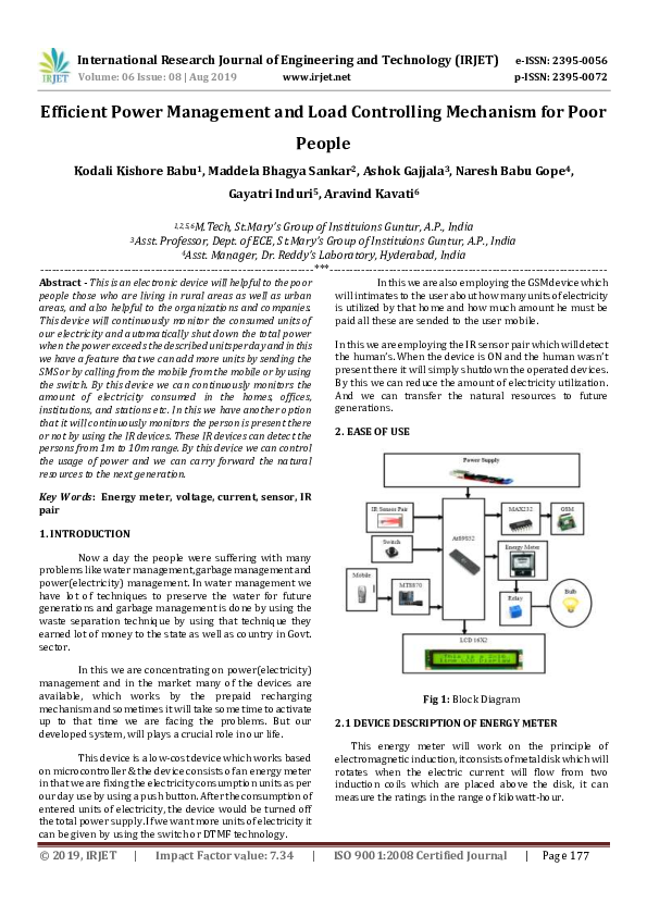 (PDF) Efficient Power Management and Load Controlling Mechanism for ...