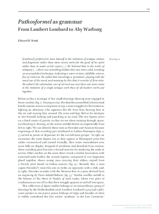 (PDF) "Pathosformel as Grammar: From Lambert Lombard to Aby Warburg ...