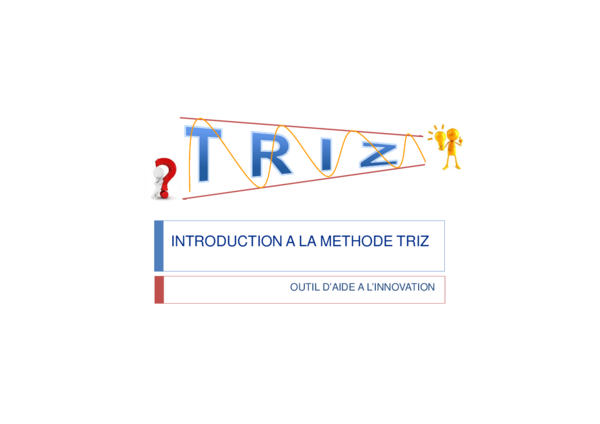 (PDF) INTRODUCTION A LA METHODE TRIZ OUTIL D'AIDE A L'INNOVATION