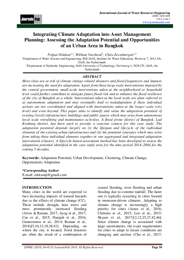 (PDF) Integrating Climate Adaptation into Asset Management Planning ...