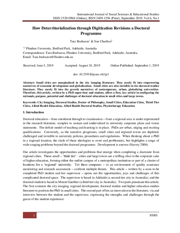 (PDF) The regional doctorate: how deterritorialization through ...