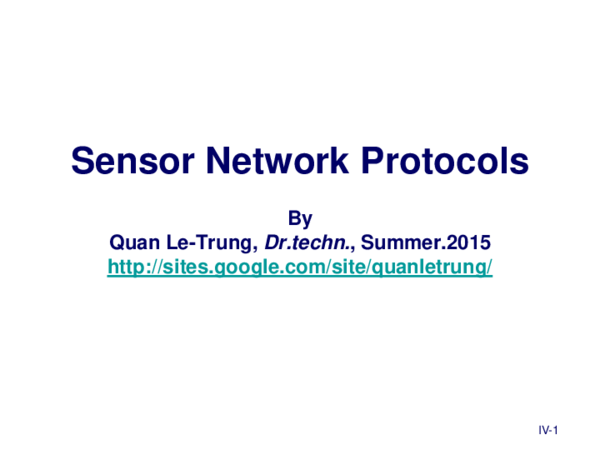 (PDF) Sensor Network Protocols