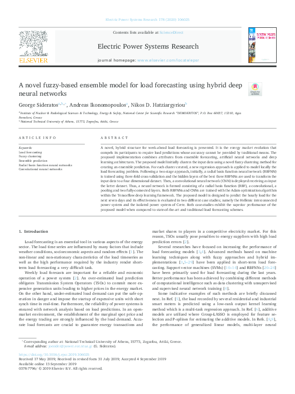 Pdf A Novel Fuzzy Based Ensemble Model For Load Forecasting Using Hybrid Deep Neural Networks