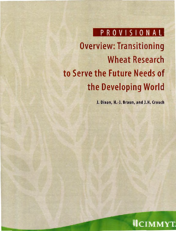 (PDF) Overview: Transitioning Wheat Research to Serve the Future Needs ...