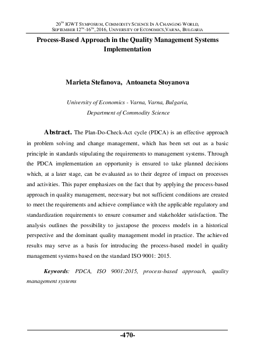 (PDF) Process-Based Approach in the Quality Management Systems ...