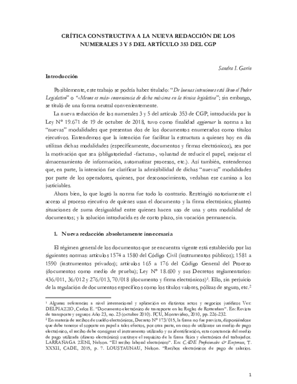 (PDF) Títulos Ejecutivos electrónicos: Crítica constructiva a la nueva redacción de los ...