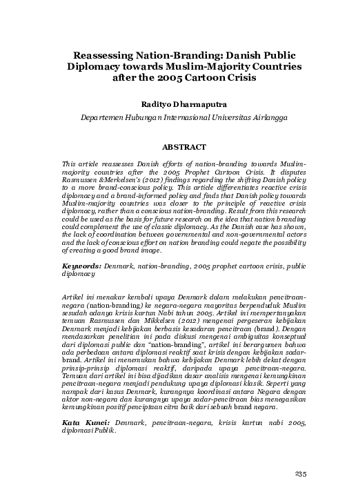 (PDF) Reassessing Nation-Branding: Danish Public Diplomacy towards ...