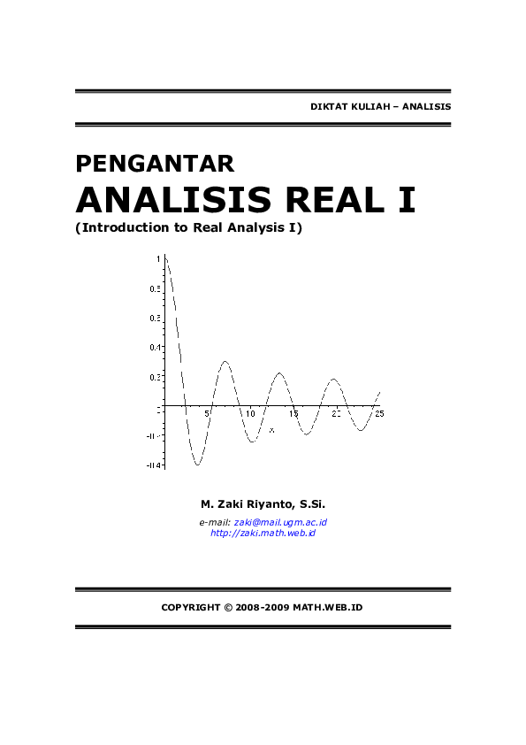 (PDF) ANALISIS REAL I (Introduction to Real Analysis I