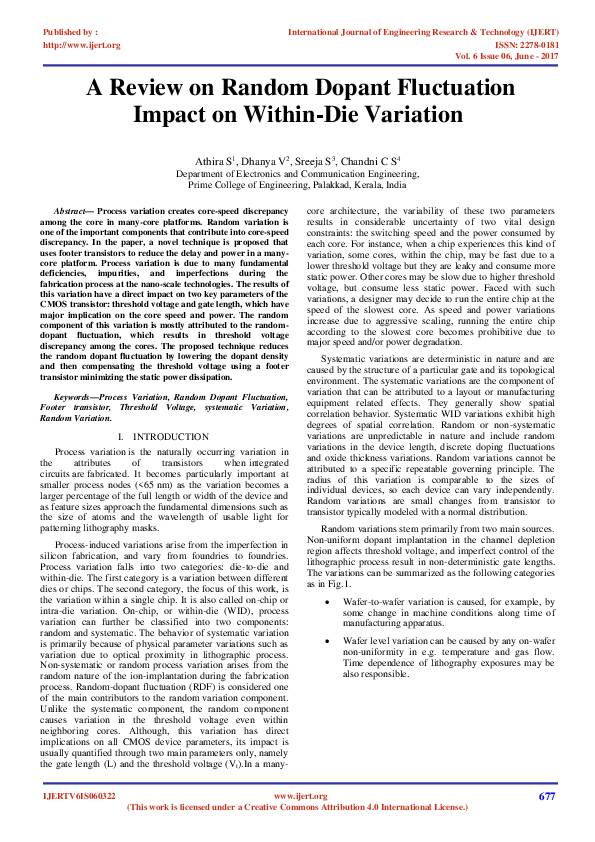 (PDF) IJERT-A Review on Random Dopant Fluctuation Impact on Within-Die Variation | IJERT Journal ...