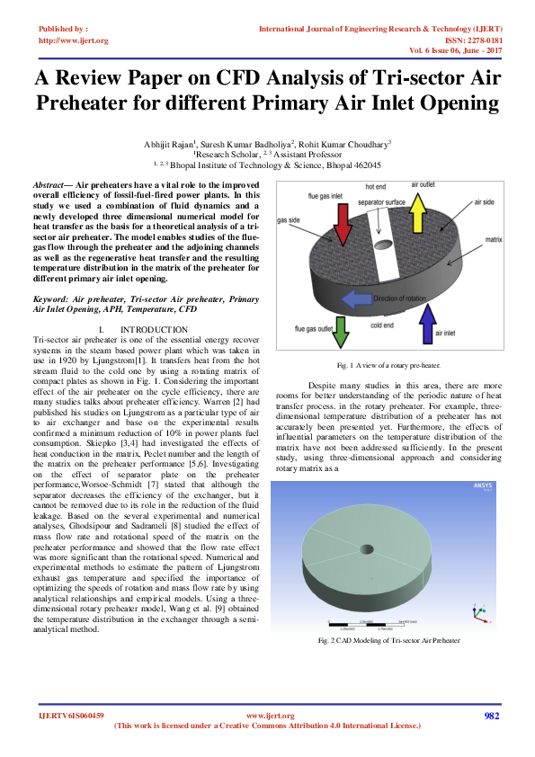 (PDF) IJERT-A Review Paper on CFD Analysis of Tri-sector Air Preheater ...