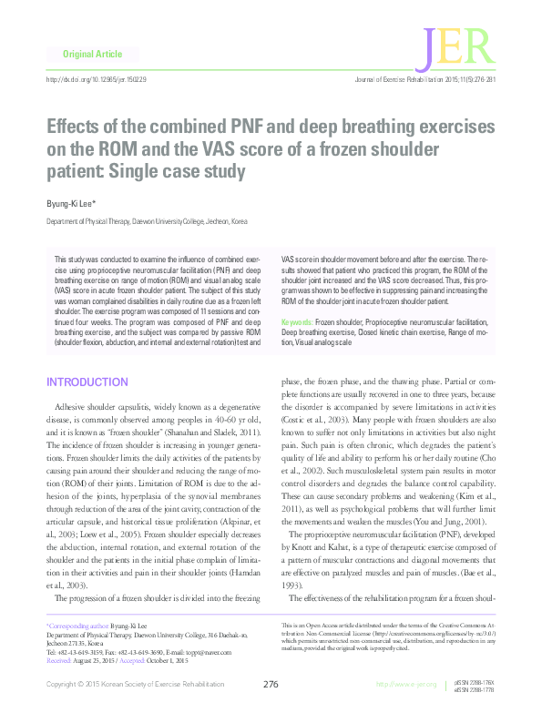 (PDF) Effects of the combined PNF and deep breathing exercises on the ...