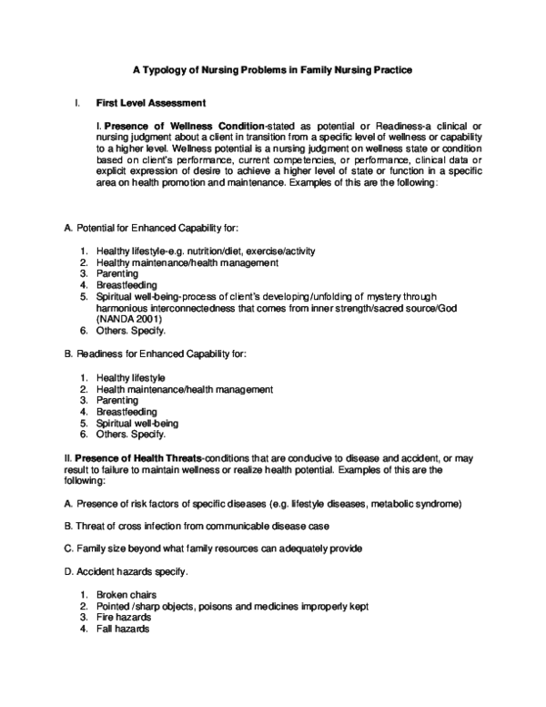 (DOC) A Typology of Nursing Problems in Family Nursing Practice