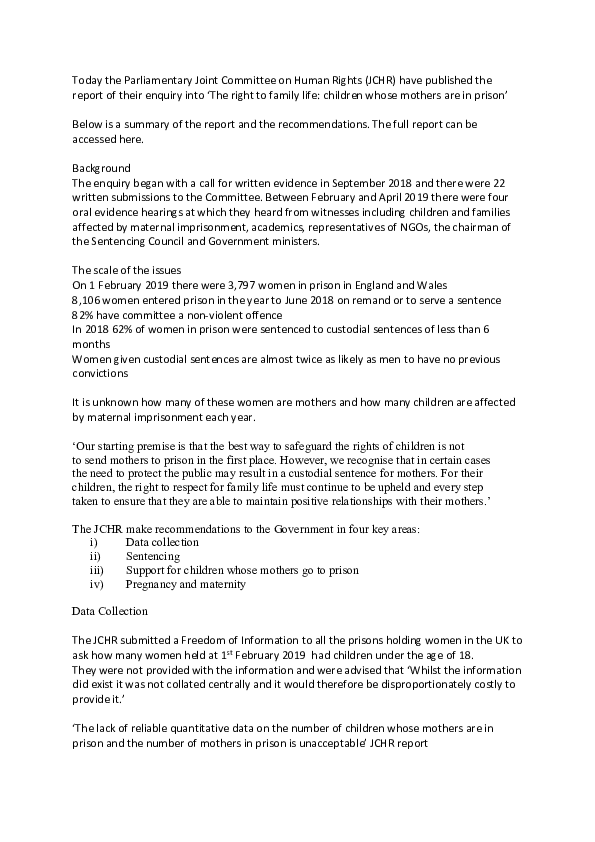 (PDF) Joint Committee on Human Rights Enquiry into the right to family ...