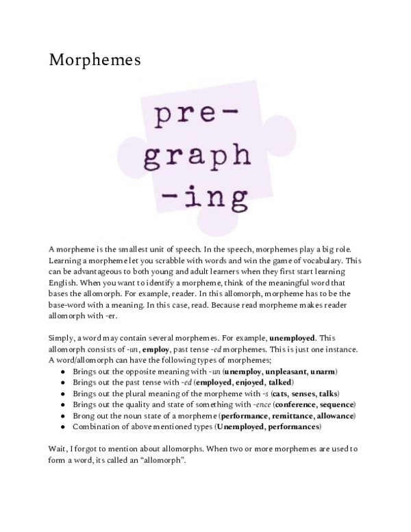 (PDF) Morphemes