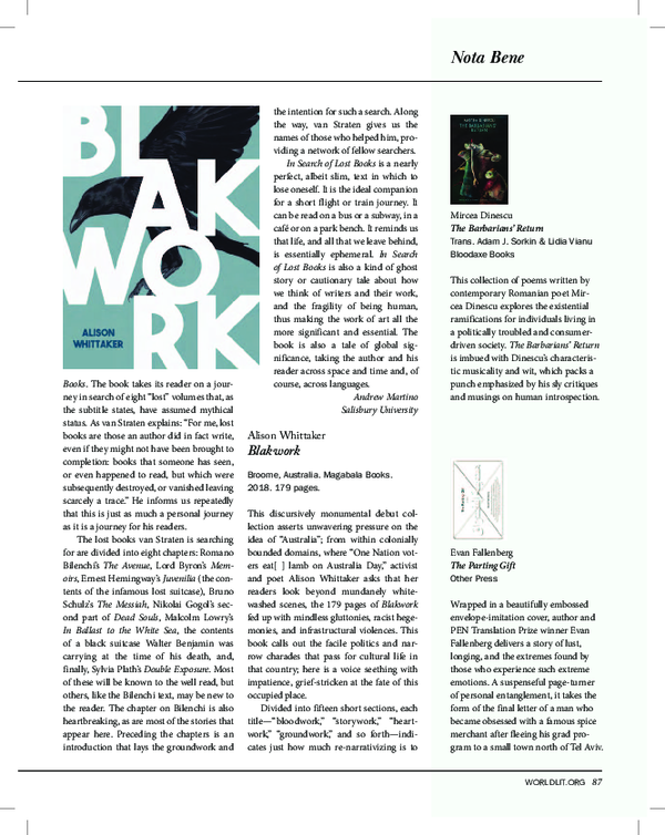 (PDF) Alison Whittaker's "Blakwork" (Magabala Books, 2018)