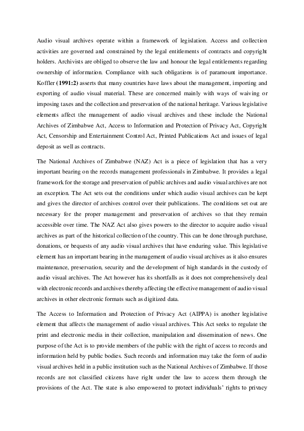 (PDF) Audio visual archives assignment number 2 of